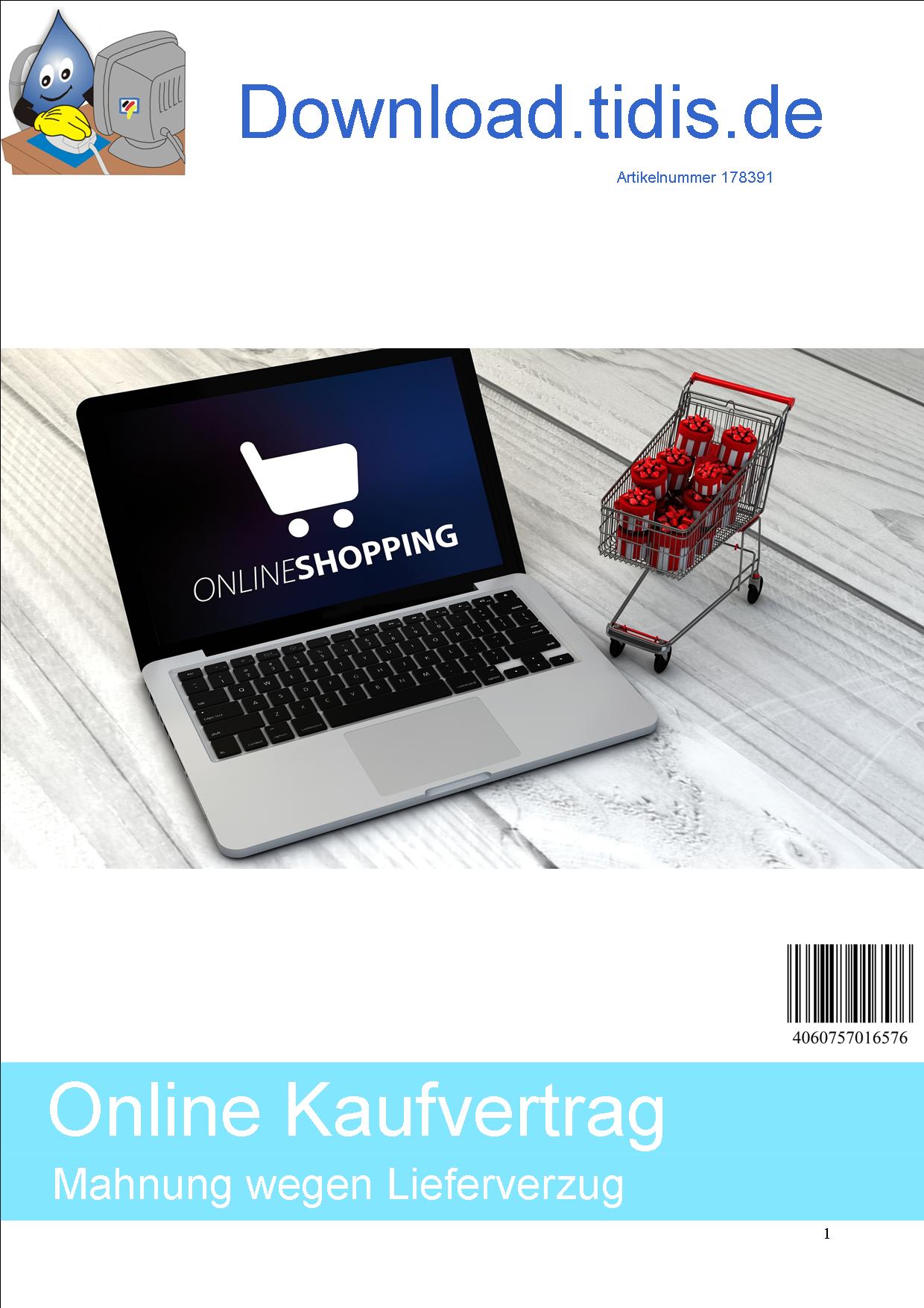 Musterschreiben 178391 - Mahnung wegen Lieferverzug