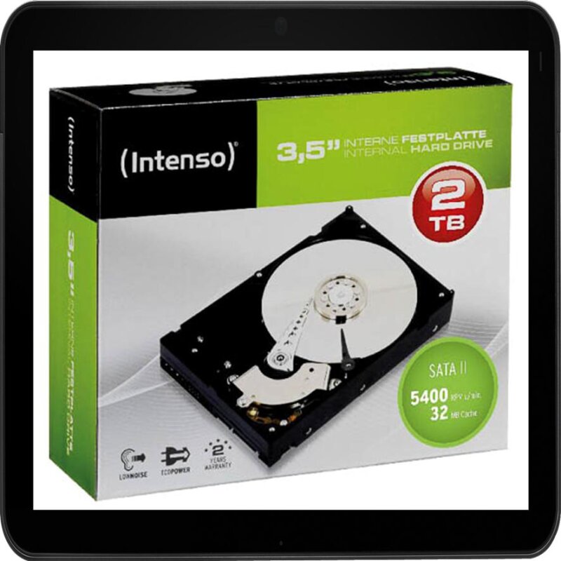 INTENSO 3.5 HDD FESTPLATTE INTERN 2TB 6513284 7200RPM/SataIII/64MB, 79,95