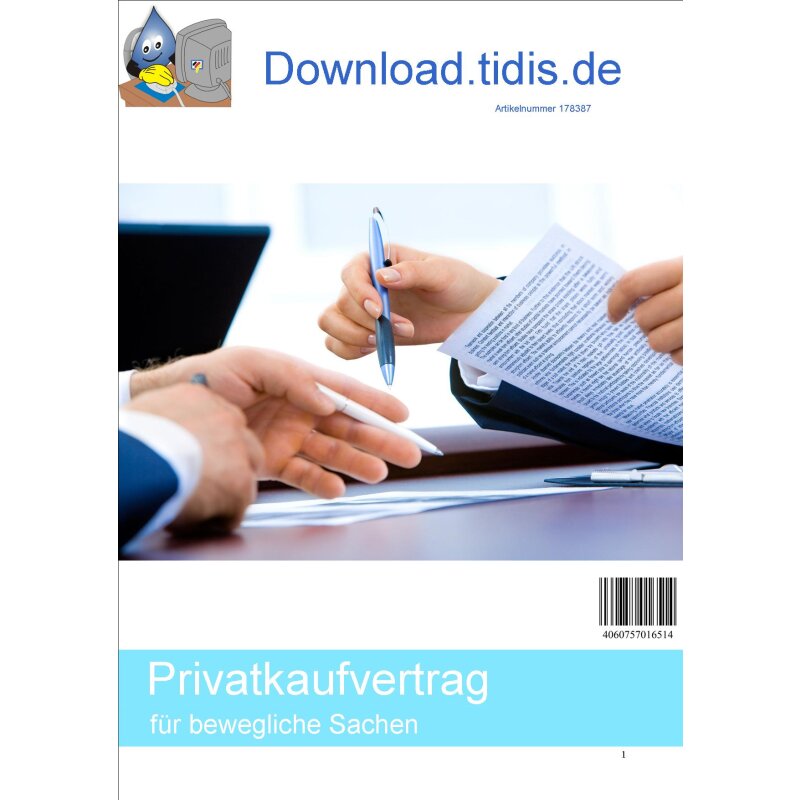 Privater Kaufvertrag über bewegliche Dinge, 1,00